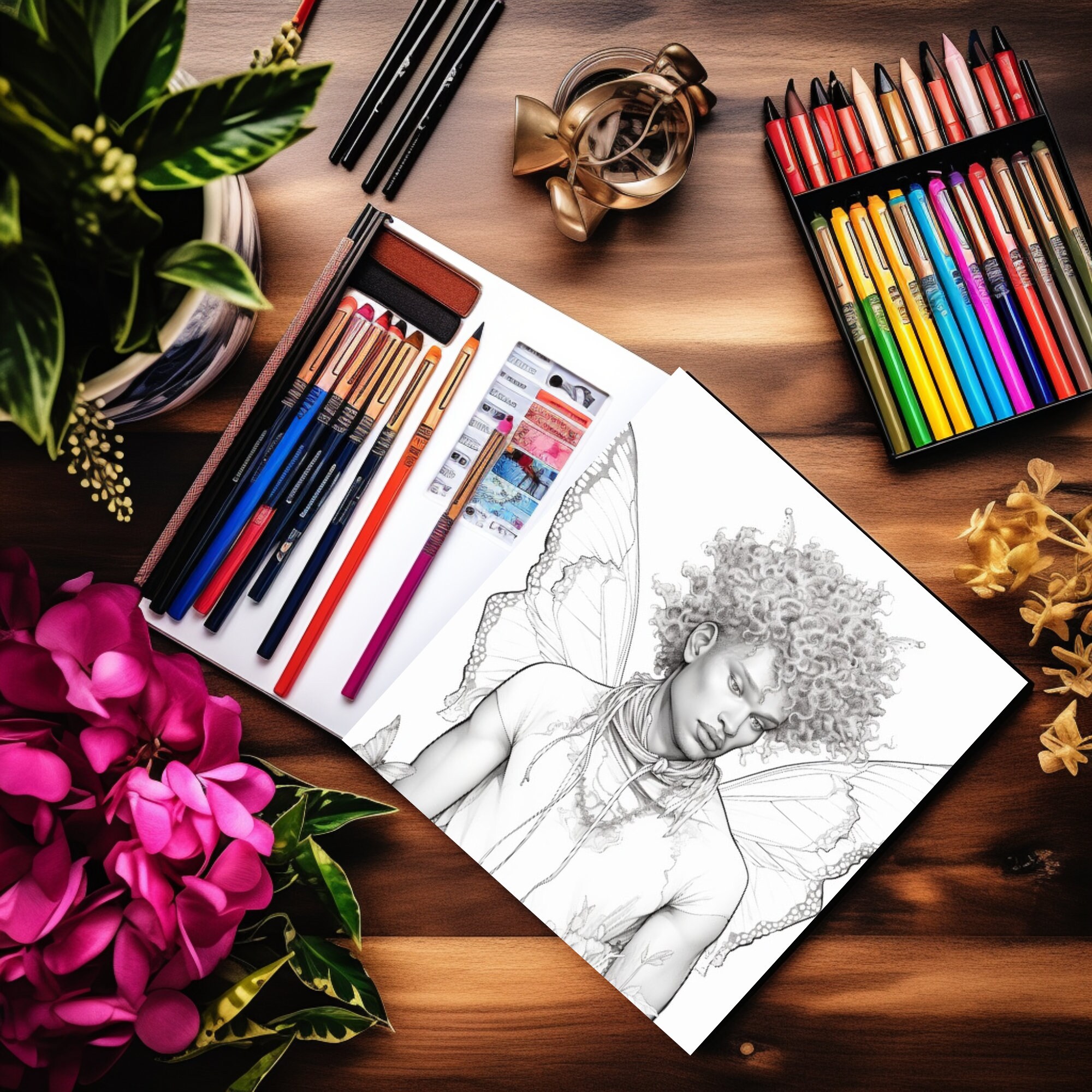 50 Fantasy Coloring Pages | African American Fantasy | Adult Coloring ...