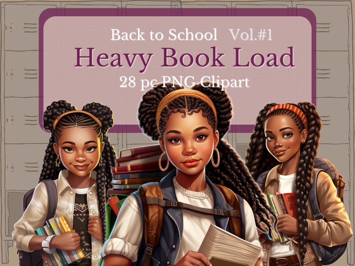 Back to School Pngs| Teen Girl Clipart| Black Girl Teen Clipart ...