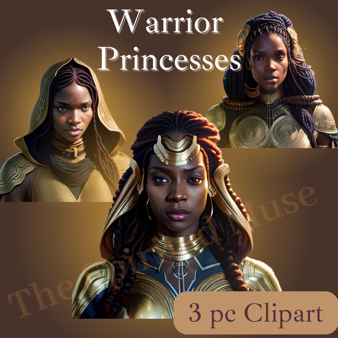 Warrior Princesses Clipart, Black Woman Clipart, Black Girl, African ...