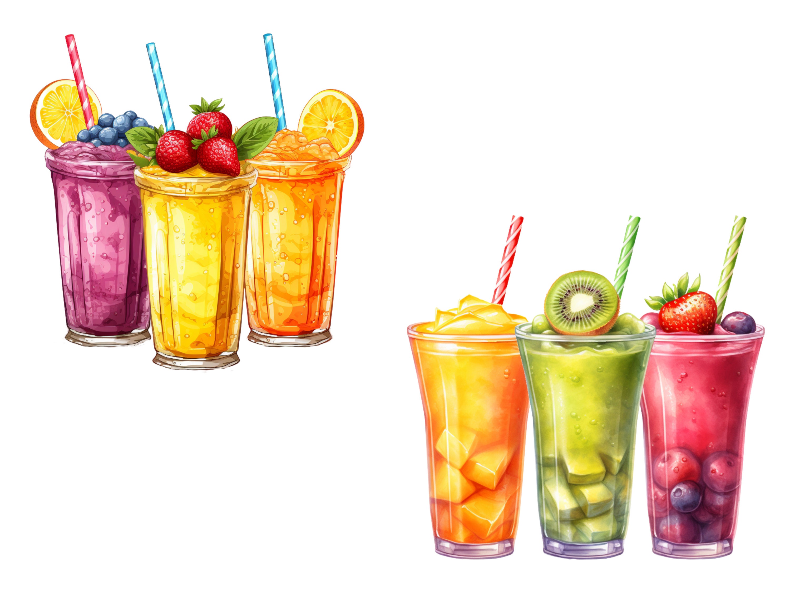 Smoothie Clipart| Fruit Drinks L Fruit| Download| Banana Berries Peach ...