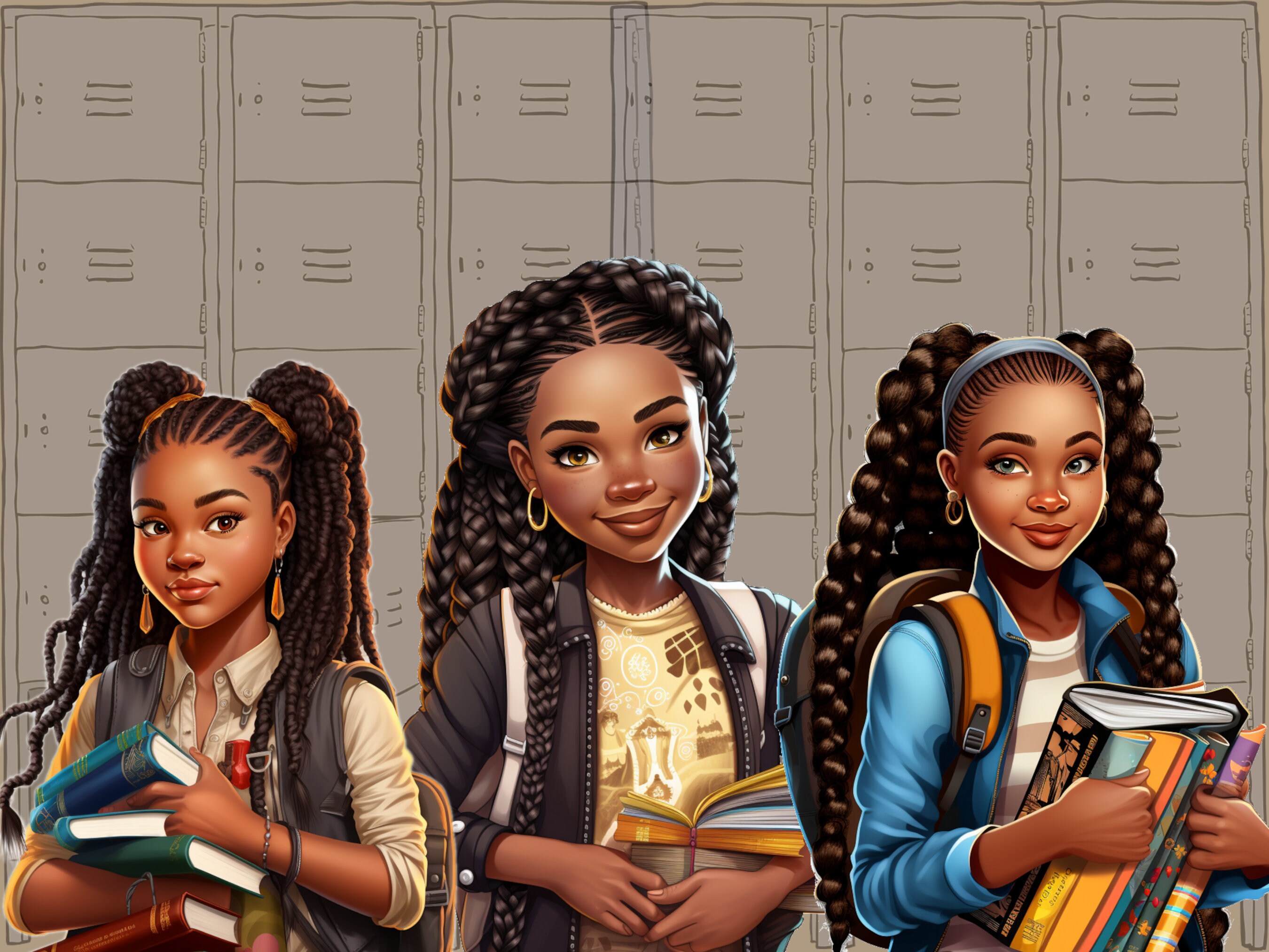 Back to School Pngs| Teen Girl Clipart| Black Girl Teen Clipart ...