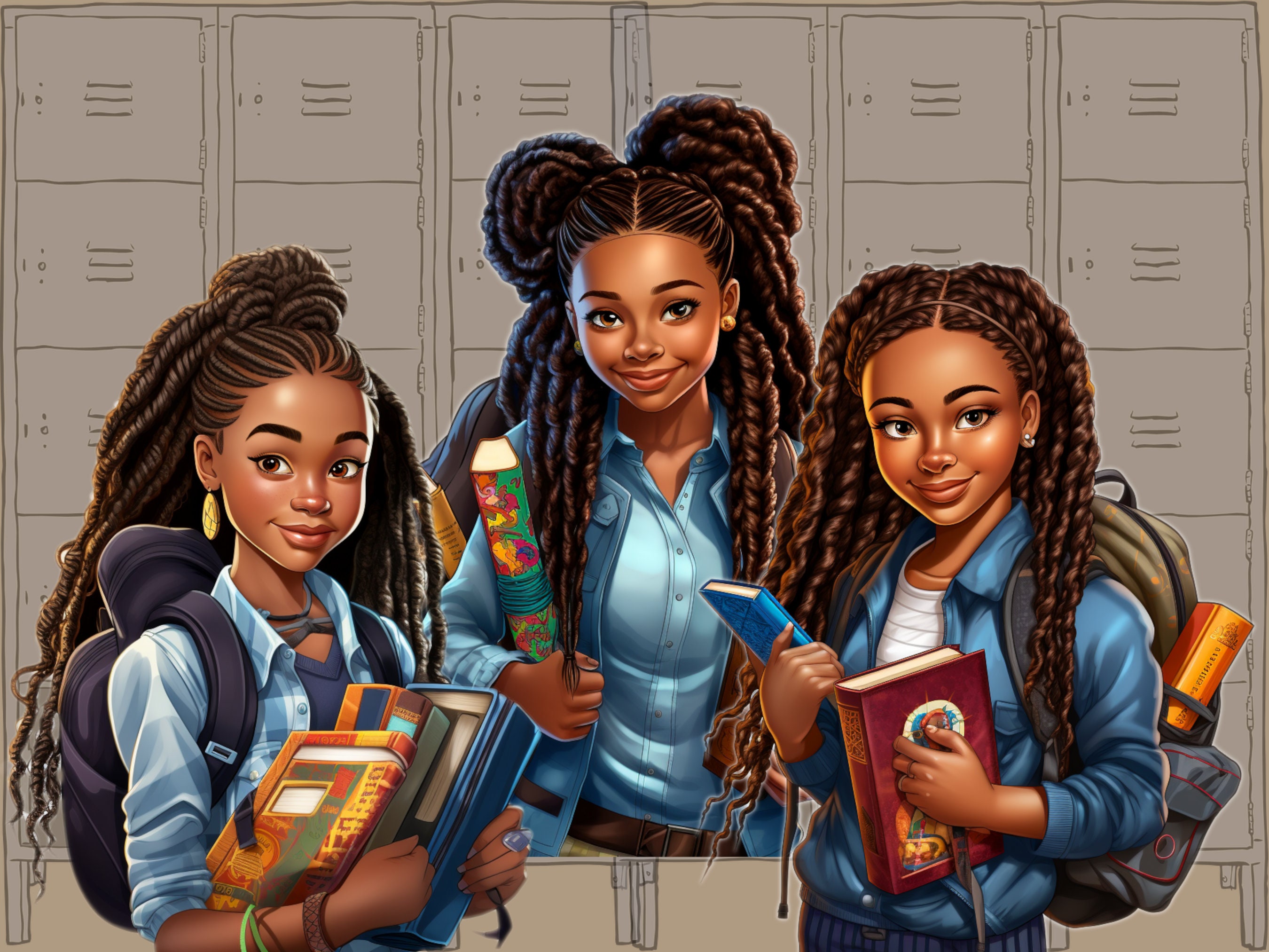Back to School Pngs| Teen Girl Clipart| Black Girl Teen Clipart ...