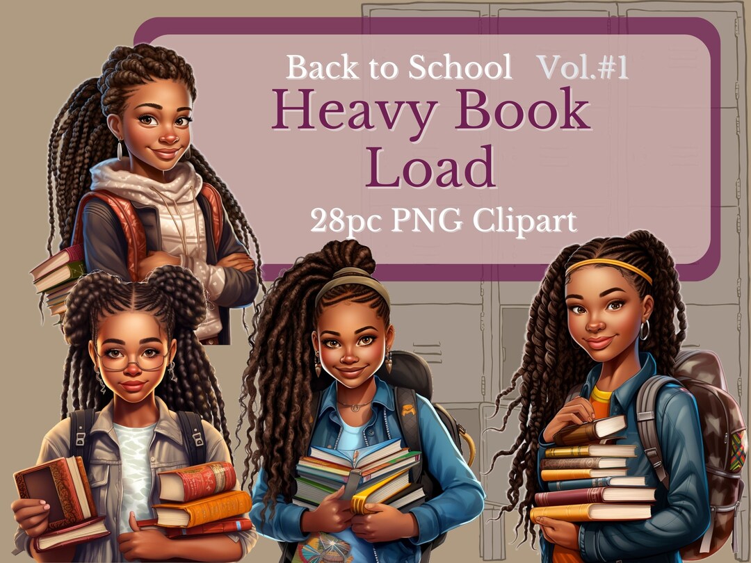 Back to School Pngs| Teen Girl Clipart| Black Girl Teen Clipart ...