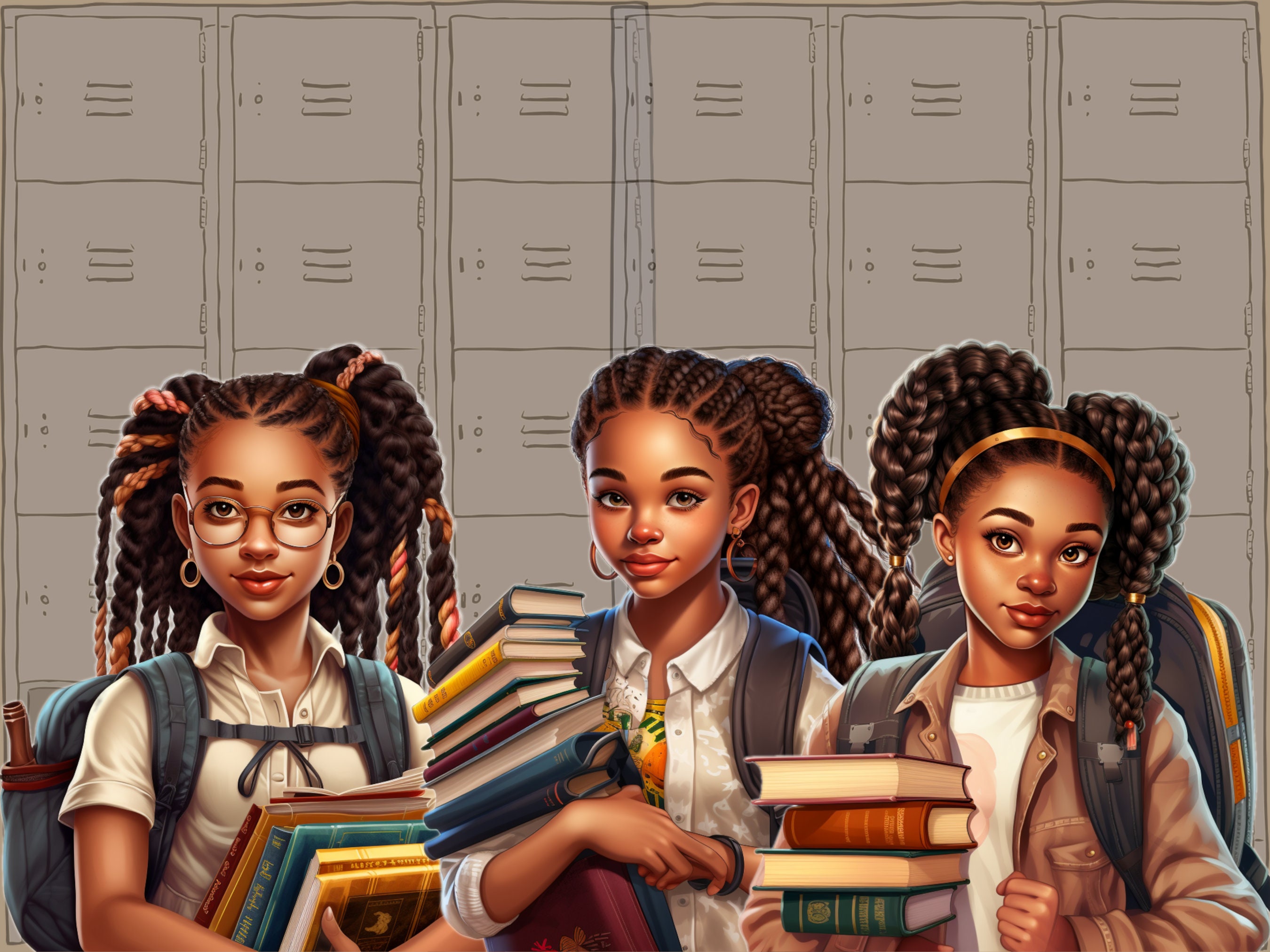 Back to School Pngs| Teen Girl Clipart| Black Girl Teen Clipart ...