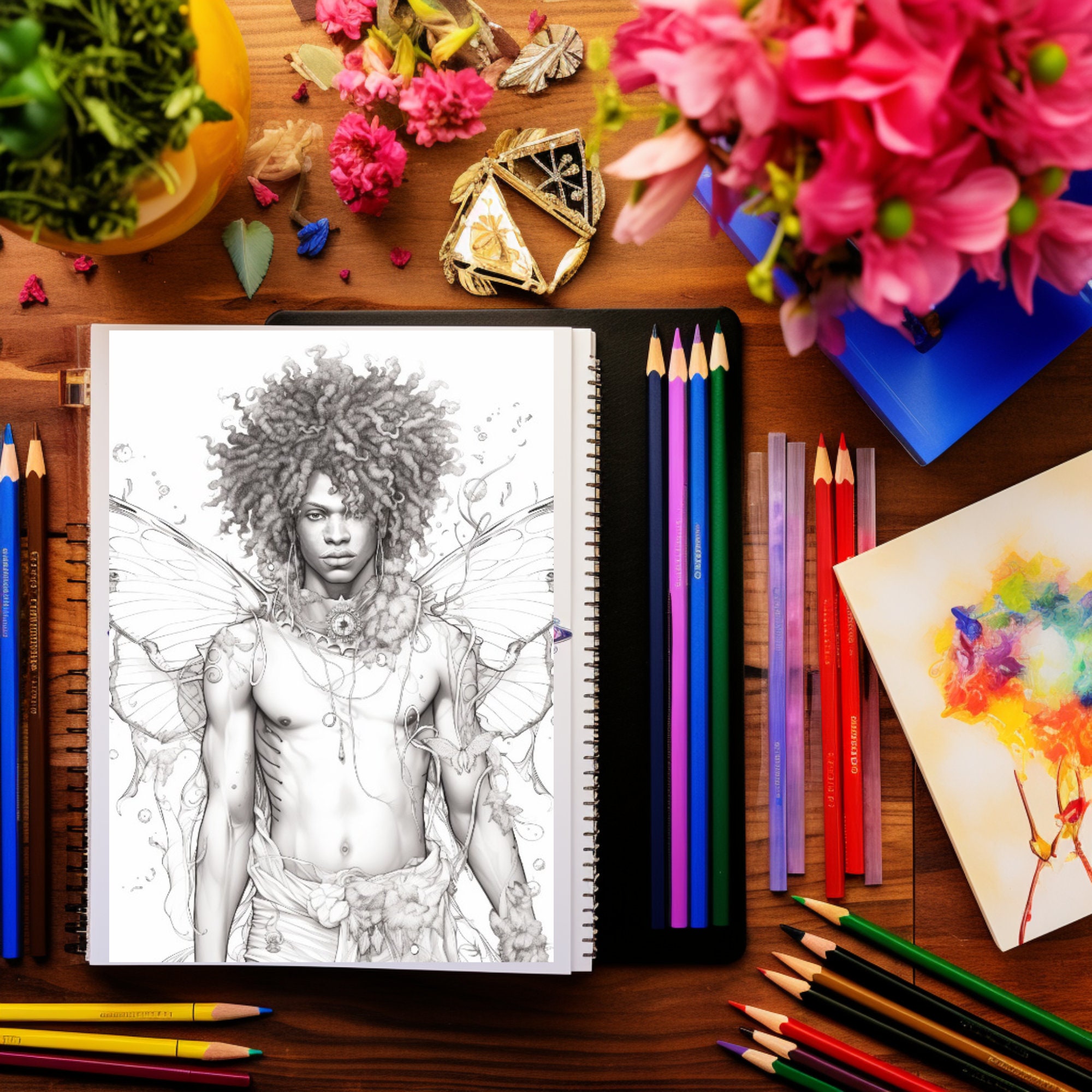 50 Fantasy Coloring Pages | African American Fantasy | Adult Coloring ...