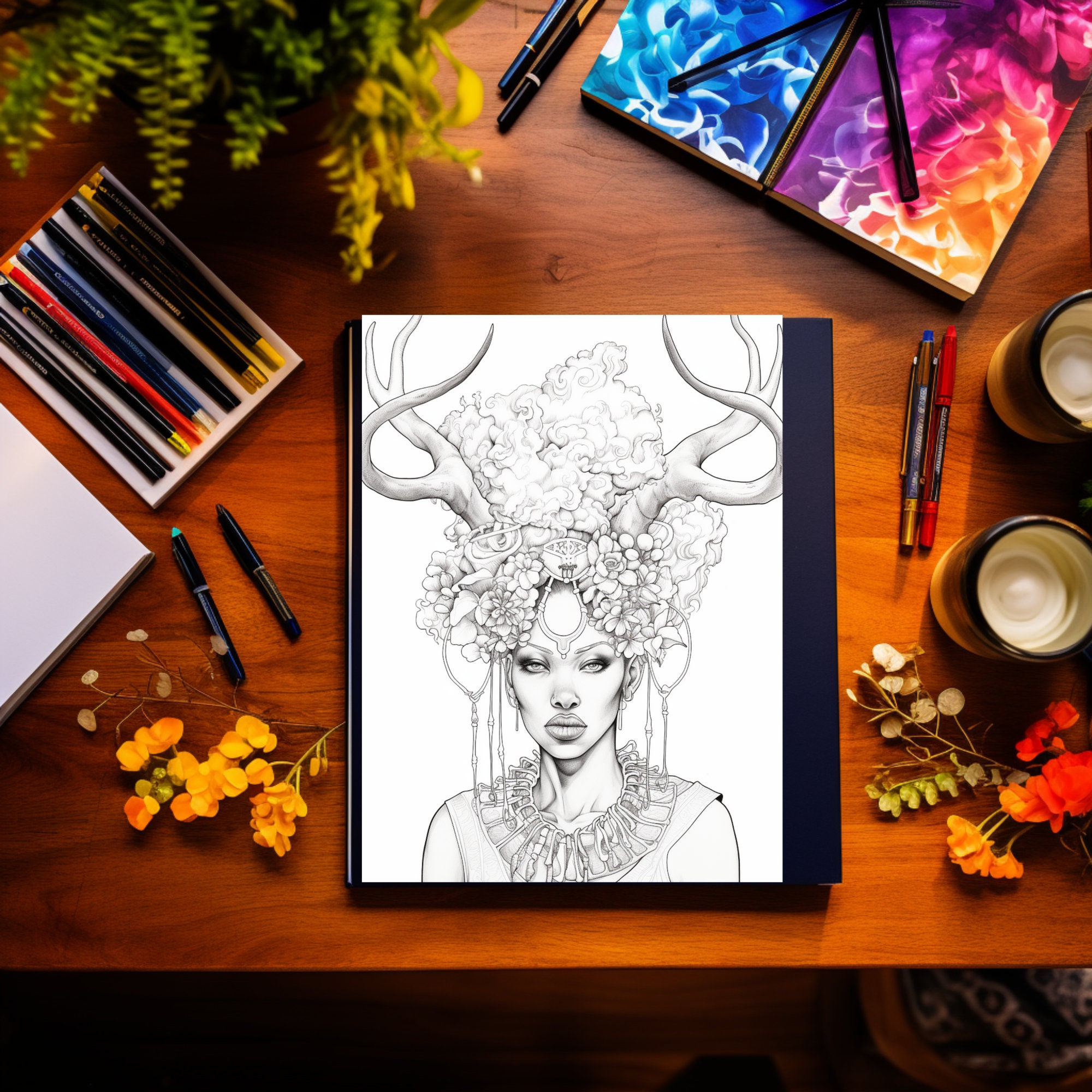 50 Fantasy Coloring Pages | African American Fantasy | Adult Coloring ...