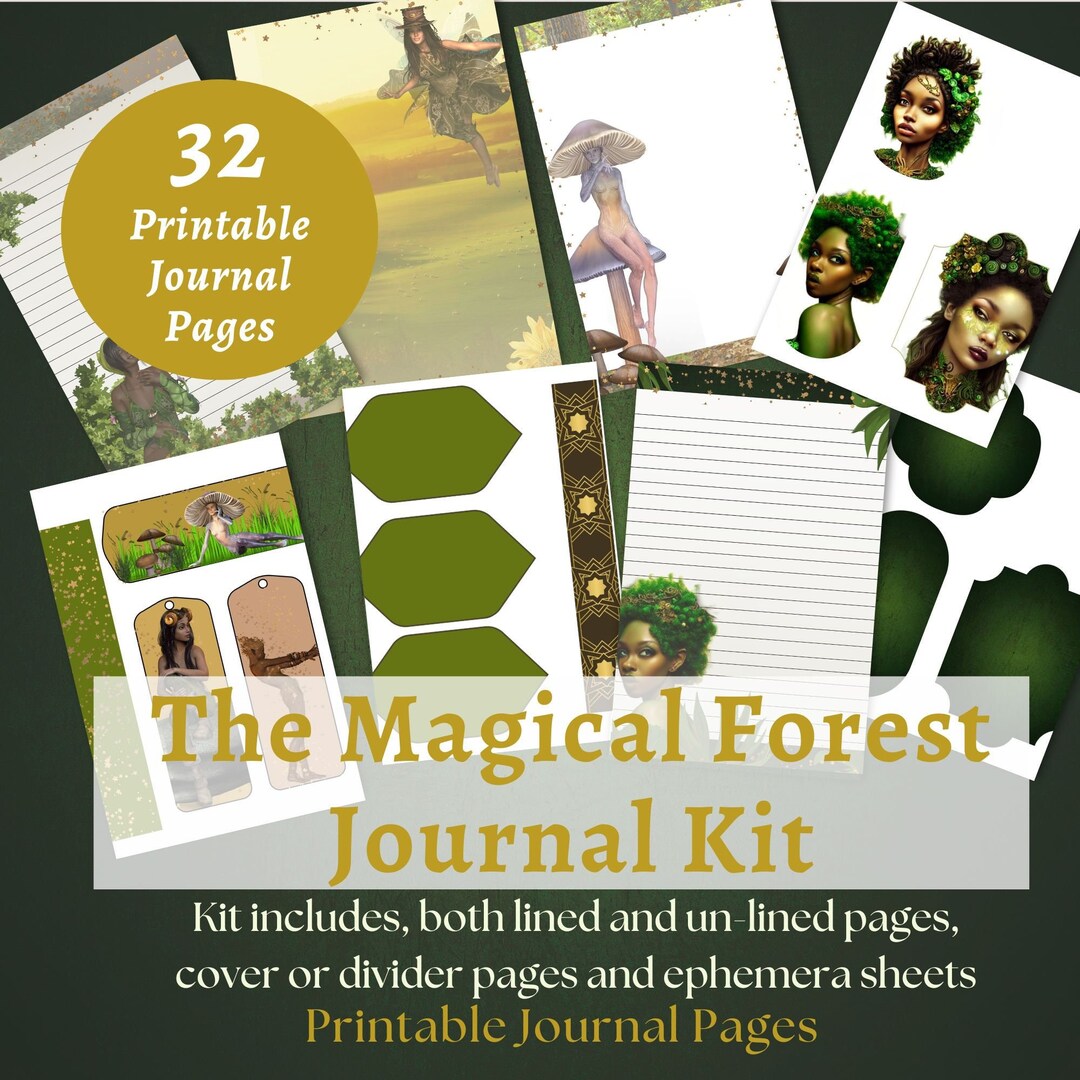 The Magical Forest Journal Making Kit, Junk Journal Kit, Collage Sheets ...