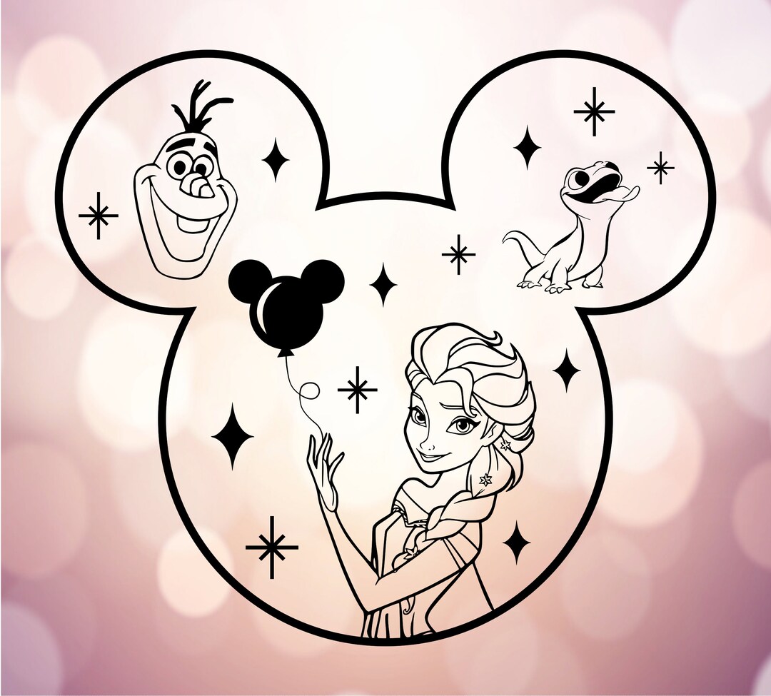 Elsa Svg, Mouse Ears Svg, Frozen Svg, Pdf Png Engrave Craft DIY File ...