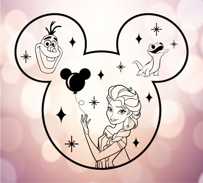 Elsa Svg, Mouse Ears Svg, Frozen Svg, Pdf Png Engrave Craft DIY File ...