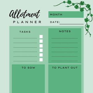 Print at Home Allotment Planner - Etsy