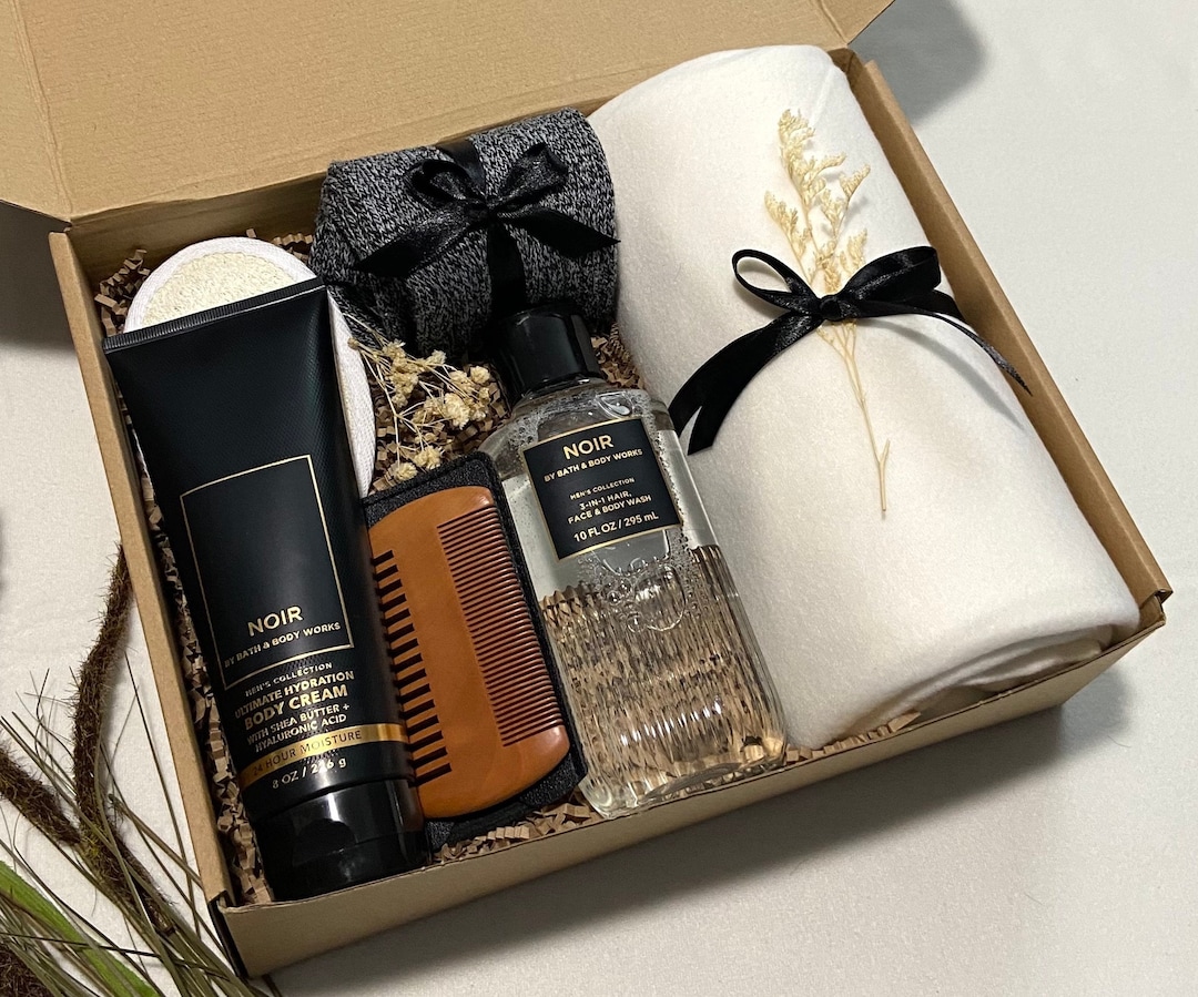 Men’s Gift Box, Noir Gift Basket for Guy, Graphite Birthday Box for Him ...