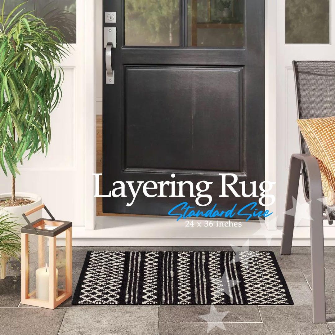 Doormat Layering Rug / Handloom Mixed Fiber Rug Entry Rug / Accent Rug ...