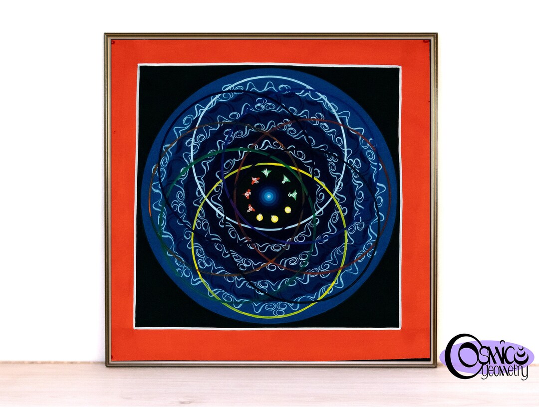 Cosmos Mandala Thangka Painting | Sacred Geometry Art | Cosmic Mandala ...