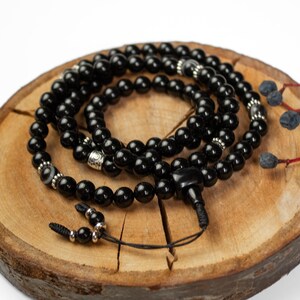 Black Onyx Mala Beads | 108 Mala Beads With Agate Stone | Buddhist ...