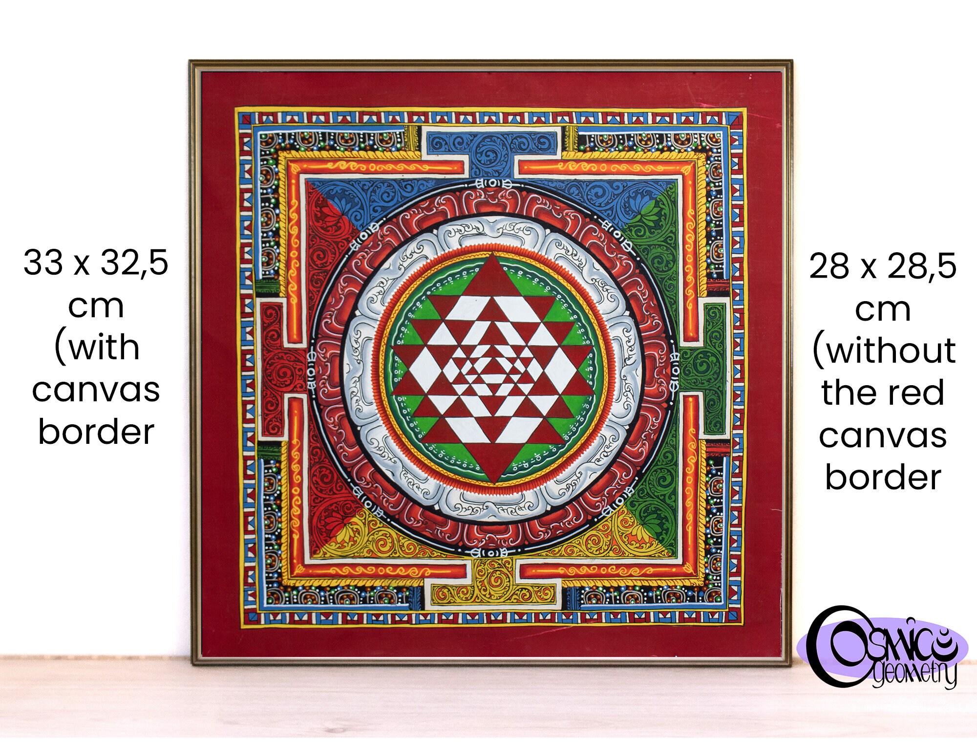 Sri Yantra Mandala Thangka Painting | Hand-painted Sacred Geometry Art ...