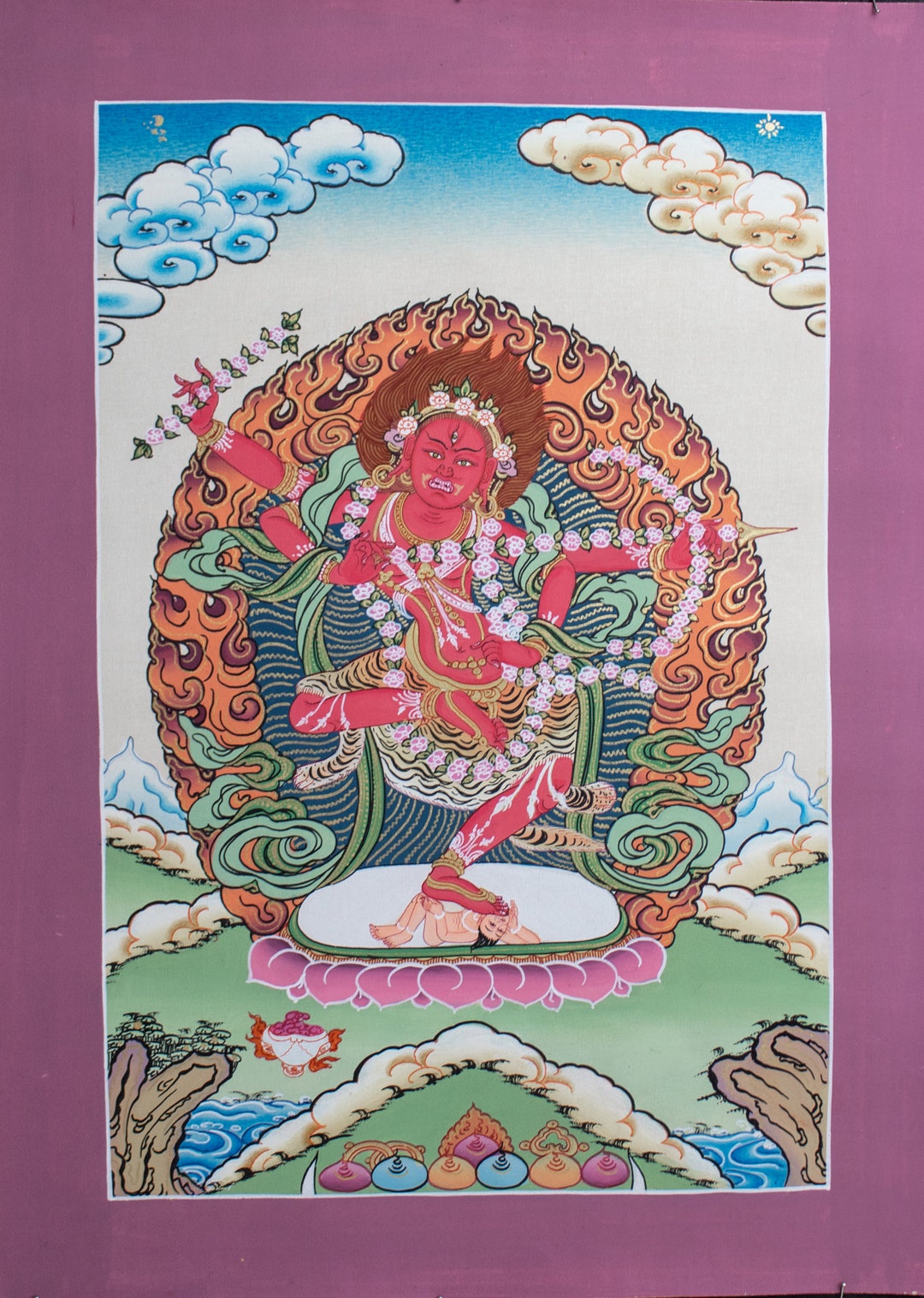 Kurukulle Thangka Painting Hand-painted Tibetan Art Gilded Buddhism ...