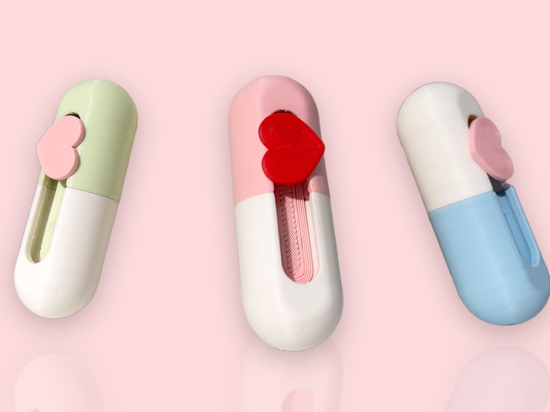 The Pill 3D Printed, Magnetic Slider, Haptic Fidget, Sensory Fidget ...