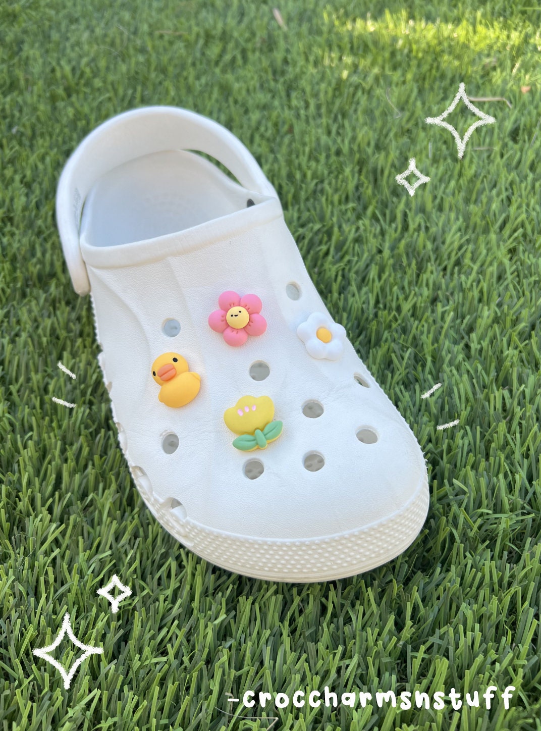 Cute Duck and Flowers Croc Charms - Etsy