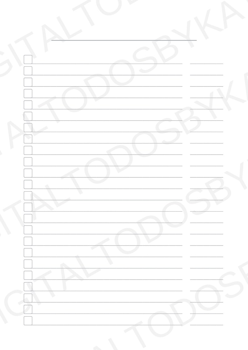 Check List - Minimalistic, White or Black - Etsy