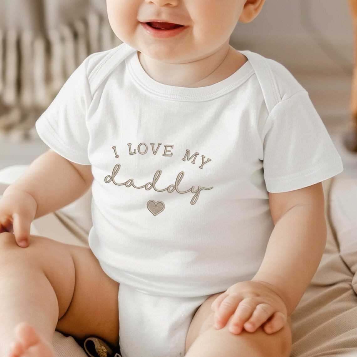 Embroidered I Love My Daddy ONESIES® Brand Bodysuit, Personalized Baby ...