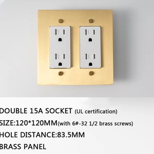Gold White Brass Socket Metal Brass Electrical Outlet 15A Switchplate ...
