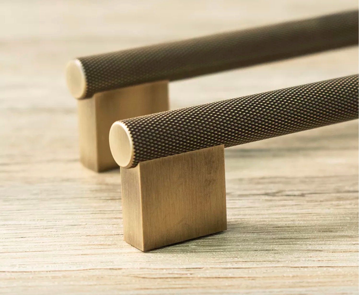 Brushed Antique Brass Solid Handle Cabinet Handle Brass - Etsy