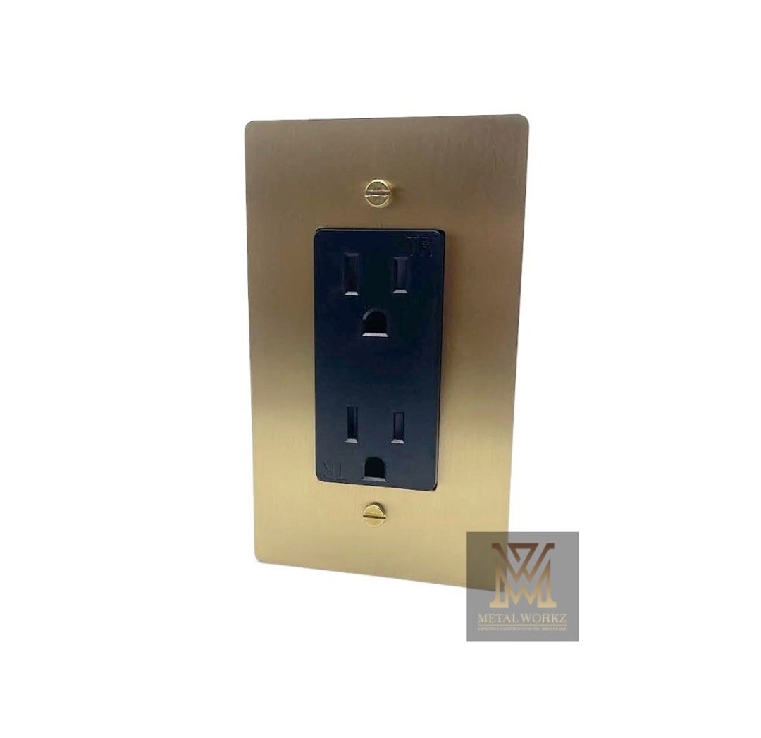 Satin Brass Metal 15A Electrical Duplex Outlet 1-gang - Etsy