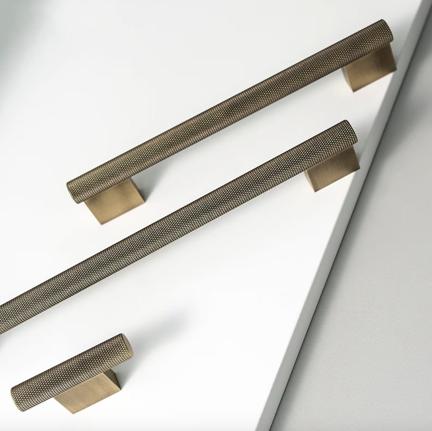 Brushed Antique Brass Solid Handle Cabinet Handle Brass - Etsy