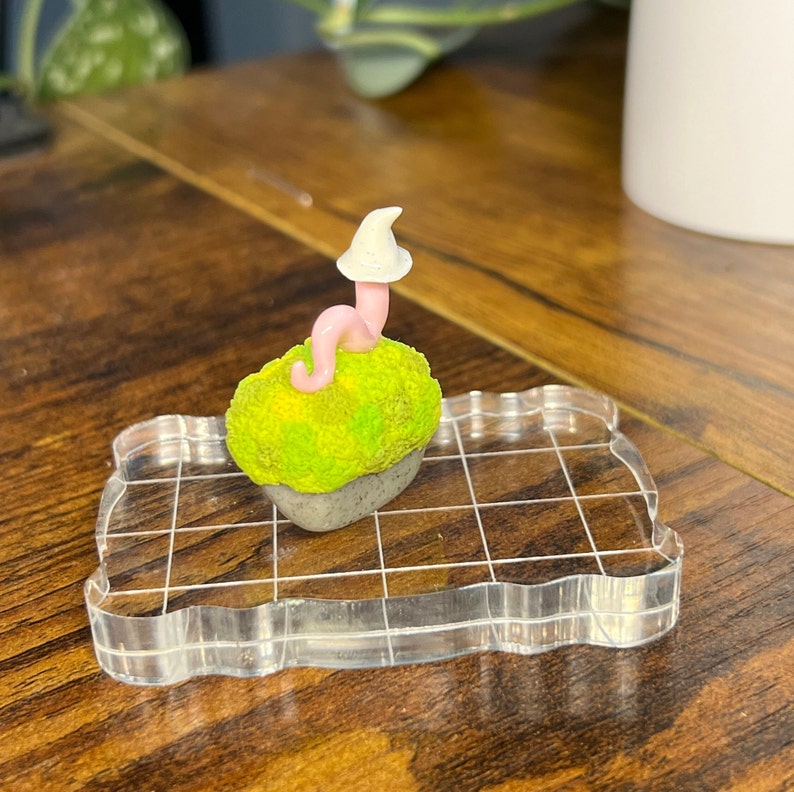 Cute Wizard or Witch Worm, Cottage Core Figure, Desk Decor, Kawaii ...