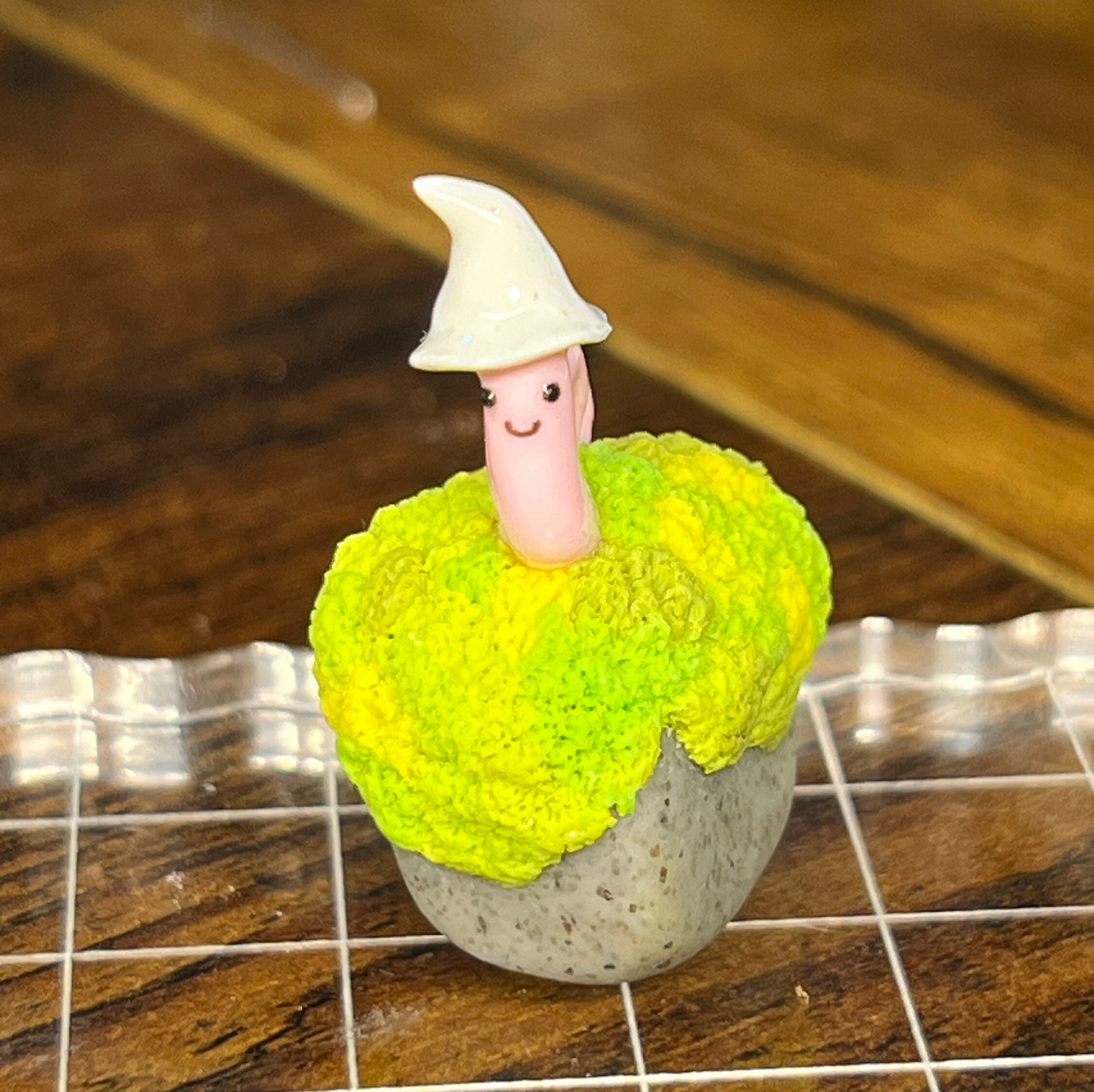 Cute Wizard or Witch Worm, Cottage Core Figure, Desk Decor, Kawaii ...