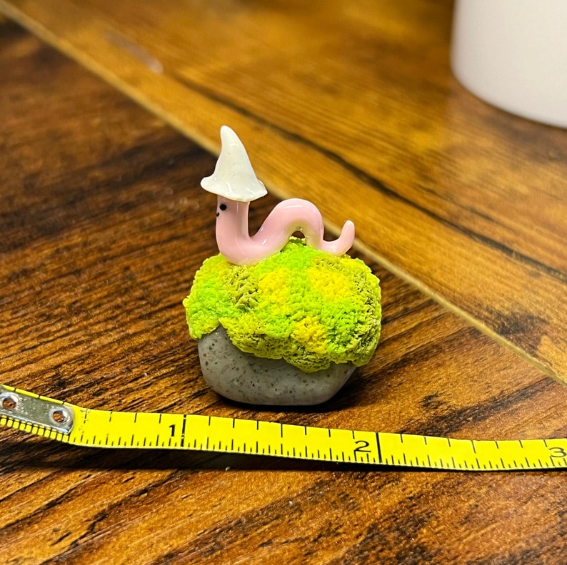 Cute Wizard or Witch Worm, Cottage Core Figure, Desk Decor, Kawaii ...