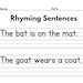 Rhyming Sentences Writing Worksheet: Grades 1-3 (PDF Download) - Etsy