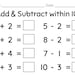Addition & Subtraction Worksheets: Numbers to 10 (PDF) - Etsy