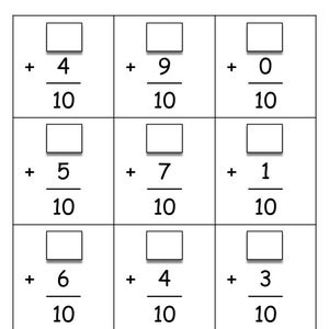 Back to School Printable Missing Addends Addition to 10 Math Worksheets ...