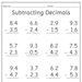 Two Digit Decimal Subtraction Sums, Printable Large Font, Grade 1 & 2, Homeschool, Revision ...