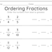 Ordering Fractions Math Printable Worksheets for Grade 3, Homework ...