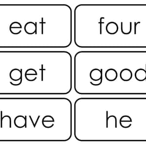 Printable Dolch Kindergarten Sight Words Flashcards 52 Cards, Child ...