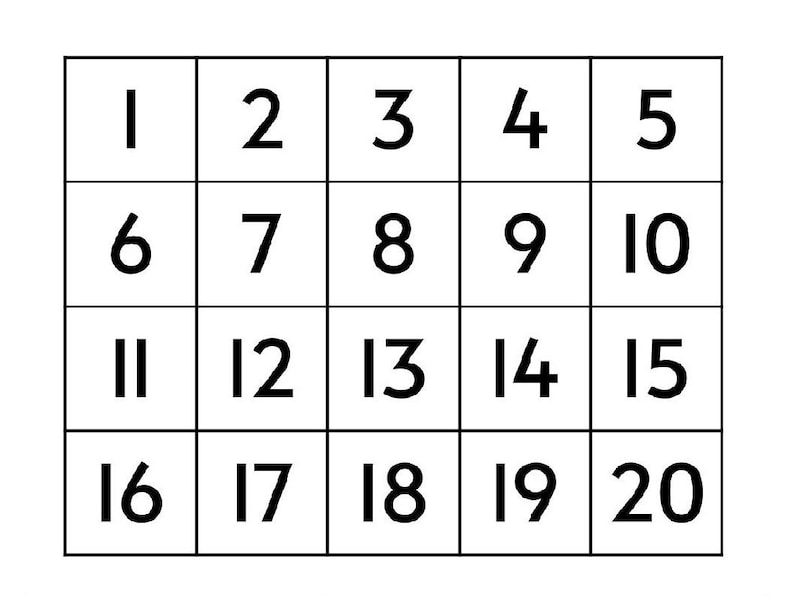 Number Cards 1-100: Math Learning Chart (PDF Download) - Etsy