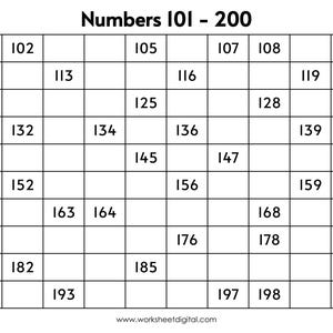 Missing Numbers Chart 1-1000: Homeschool Printable (digital Download ...
