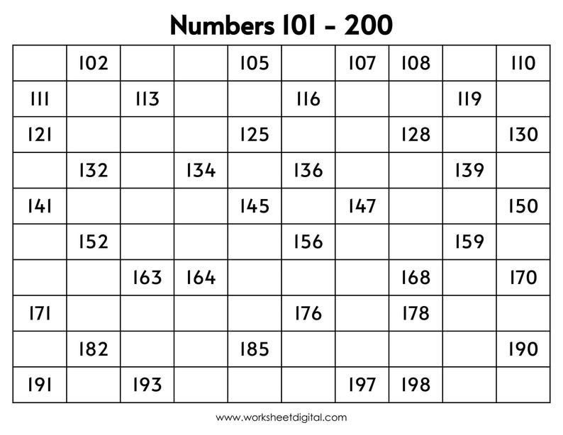 Missing Numbers Chart 1-1000: Homeschool Printable (digital Download ...