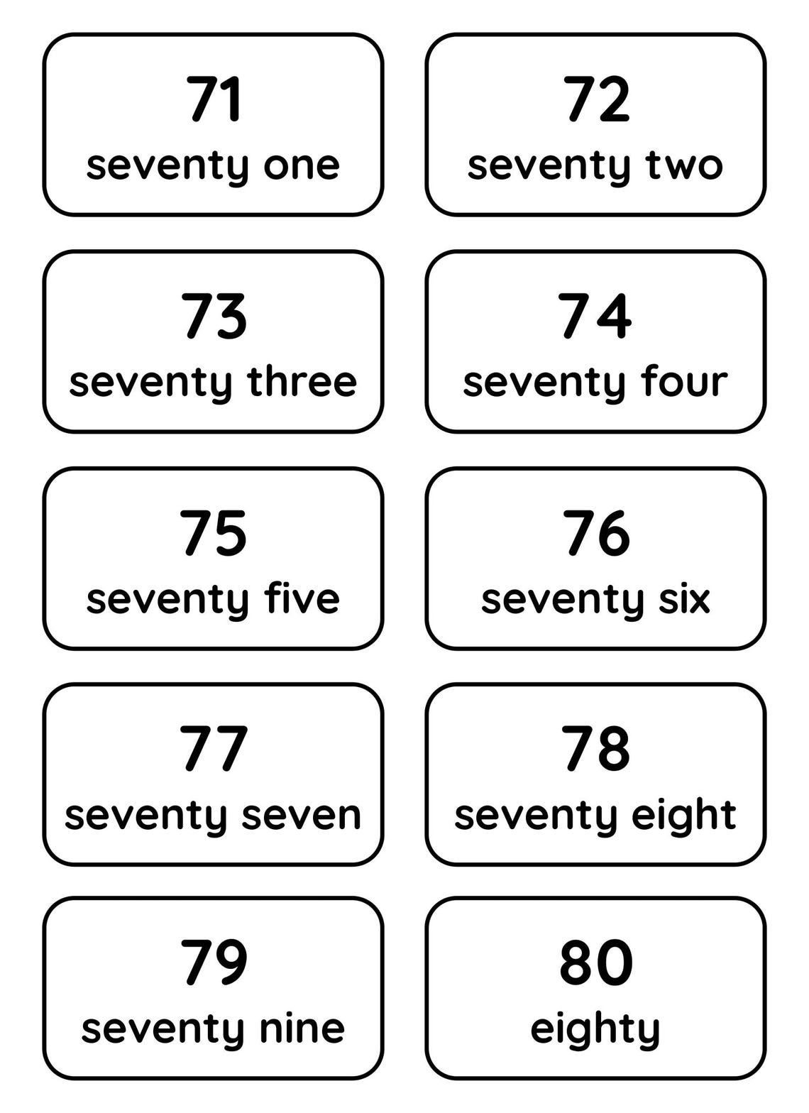 Numbers 1 - 100, Number Words Flash Cards, Printable Worksheet ...