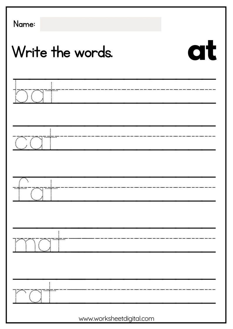 CVC Words Short A, Writing Practice Worksheets, Printable Writing ...