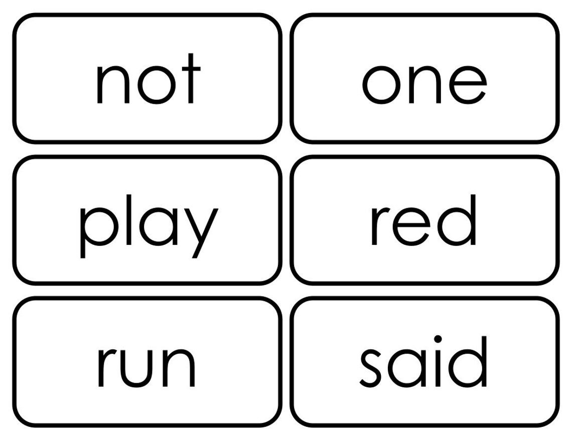 Printable Dolch Pre-kindergarten Sight Words Flashcards 40 Cards, Child ...