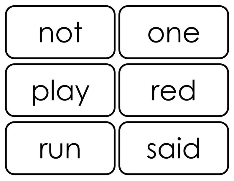 Printable Dolch Pre-kindergarten Sight Words Flashcards 40 Cards, Child ...