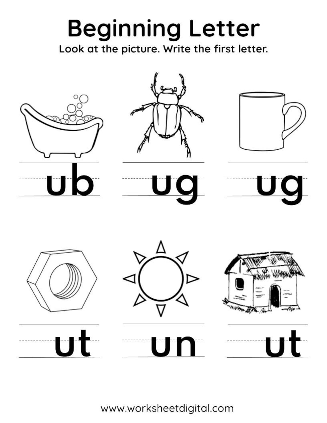 CVC Words Worksheets, Missing Letter Cvc Words Worksheets, CVC Short ...