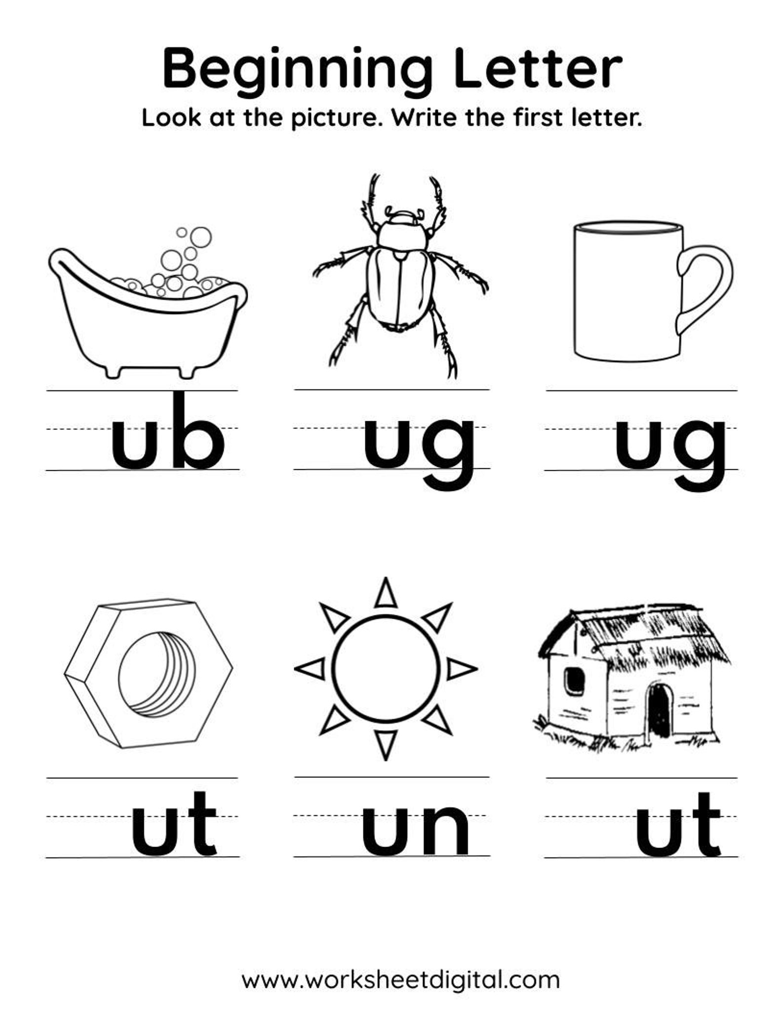 CVC Words Worksheets: Missing Letter Printable (PDF) - Etsy