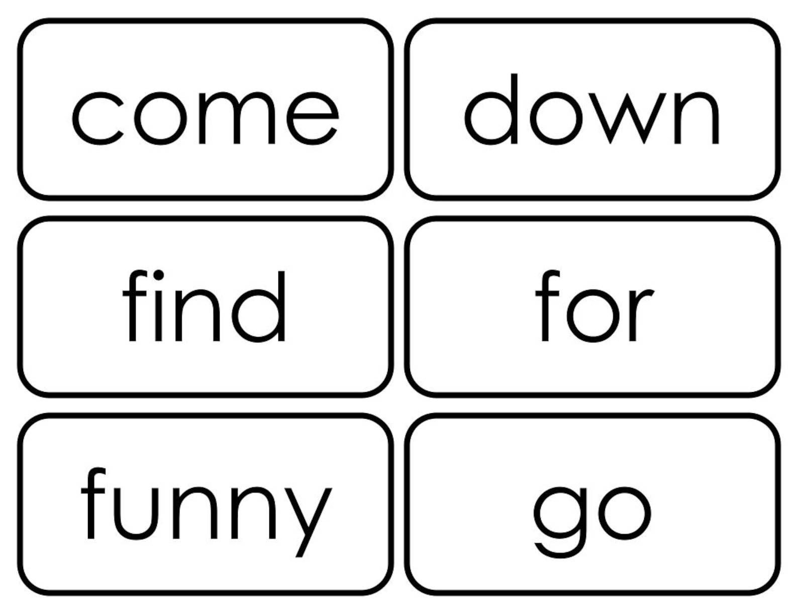 Printable Dolch Pre-kindergarten Sight Words Flashcards 40 Cards, Child ...