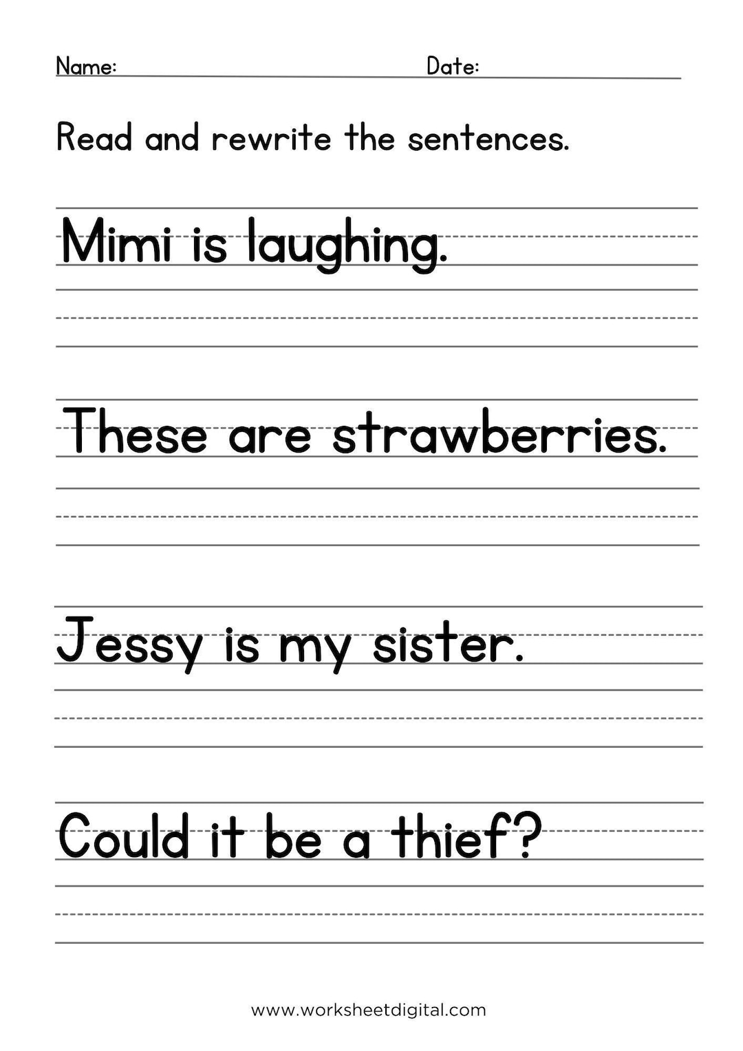 Sentence Writing Practice Worksheets: 1st-3rd Grade ELA (PDF Pattern ...