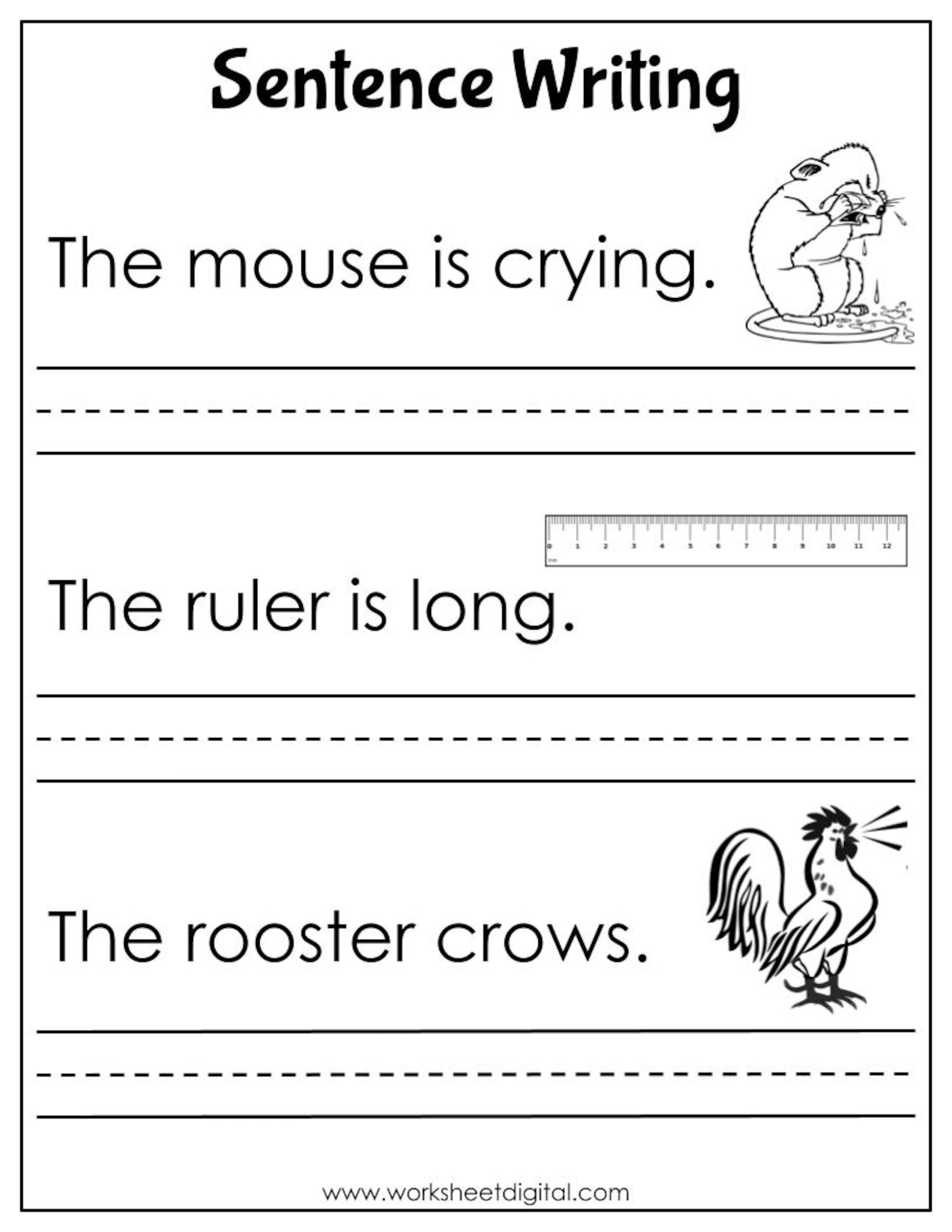 Sentence Writing Worksheets: Simple Sentences Activity (PDF Download ...