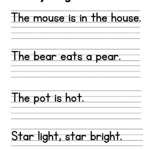 Rhyming Sentences Writing Worksheet: Grades 1-3 (PDF Download) - Etsy